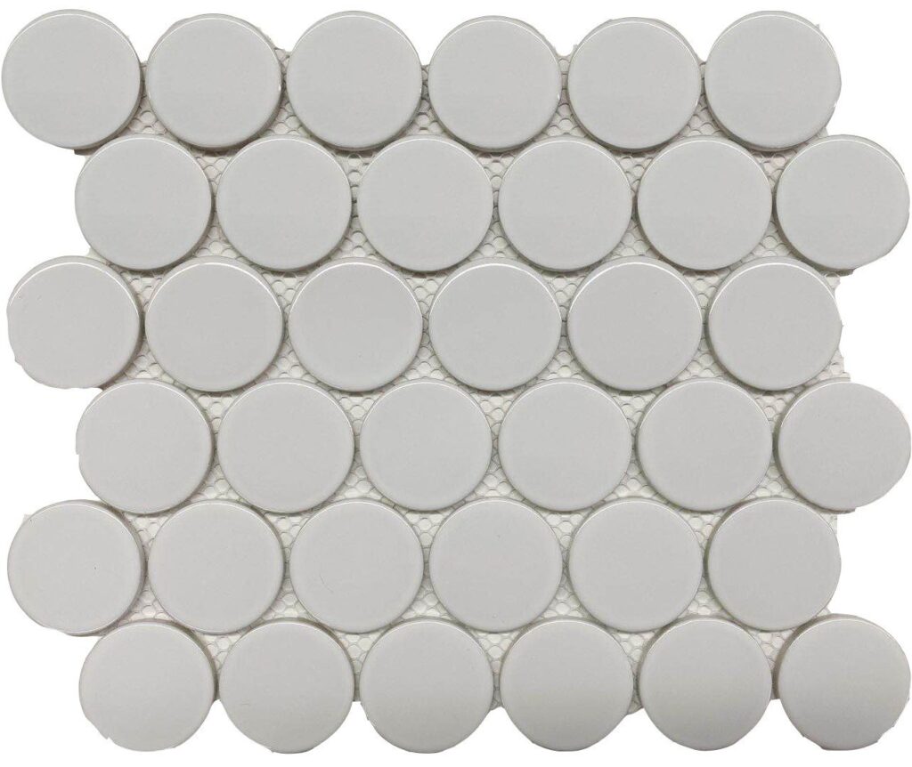 Roca CC Mosaics White Bright 2″ Dots | Morris Tile
