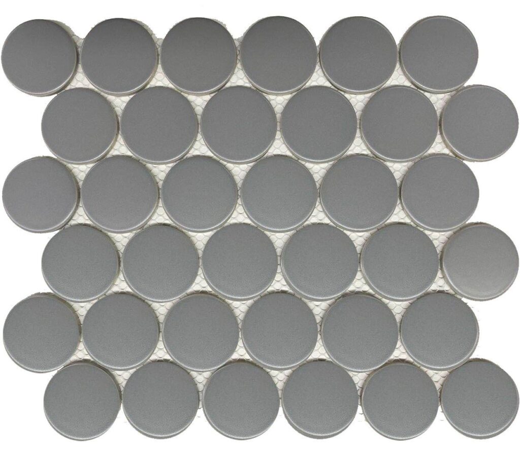 Roca CC Mosaics Gray Matte 2″ Dots | Morris Tile