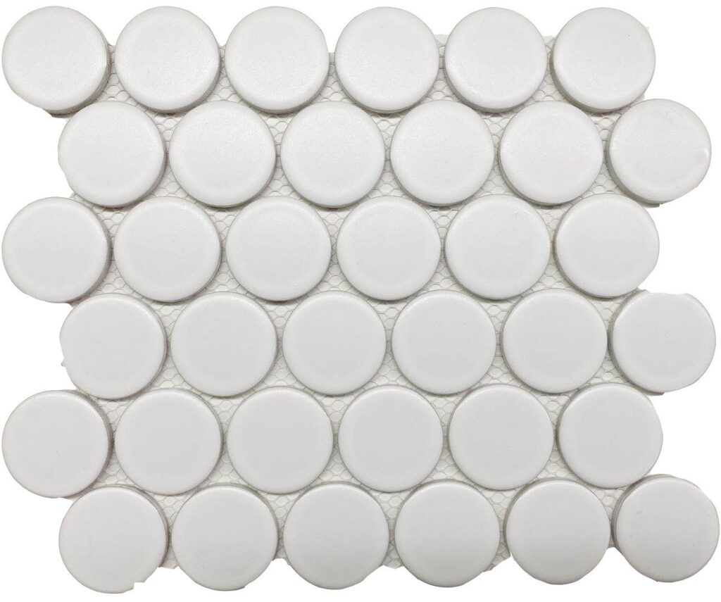 Roca CC Mosaics White Matte 2″ Dots | Morris Tile